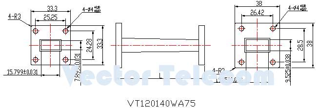 Vector Telecom - VT120140WA75PPC - WR75 to WR62 Waveguide Transition ...