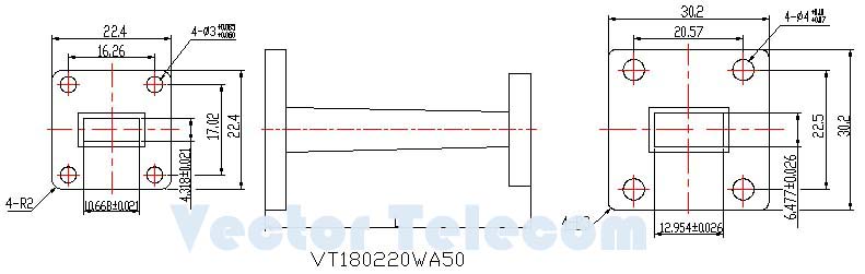 Vector Telecom - VT180220WA50PPC - WR51 to WR42 Waveguide Transition ...