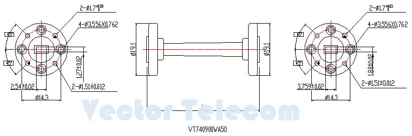 Vector Telecom - VT740900WA50PPC - WR12 to WR10 Waveguide Transition ...