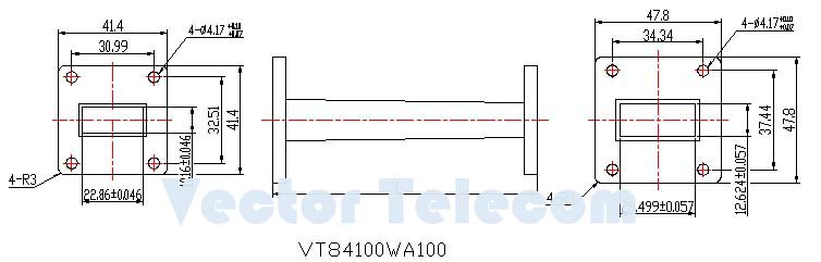 Vector Telecom - VT84100WA100PPC - WR112 to WR90 Waveguide Transition ...